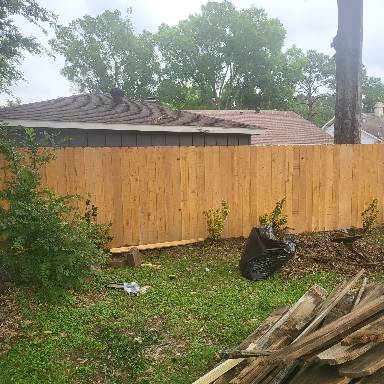 Crafting a Standard Pine Privacy Fence with Triple Railing for David in ...